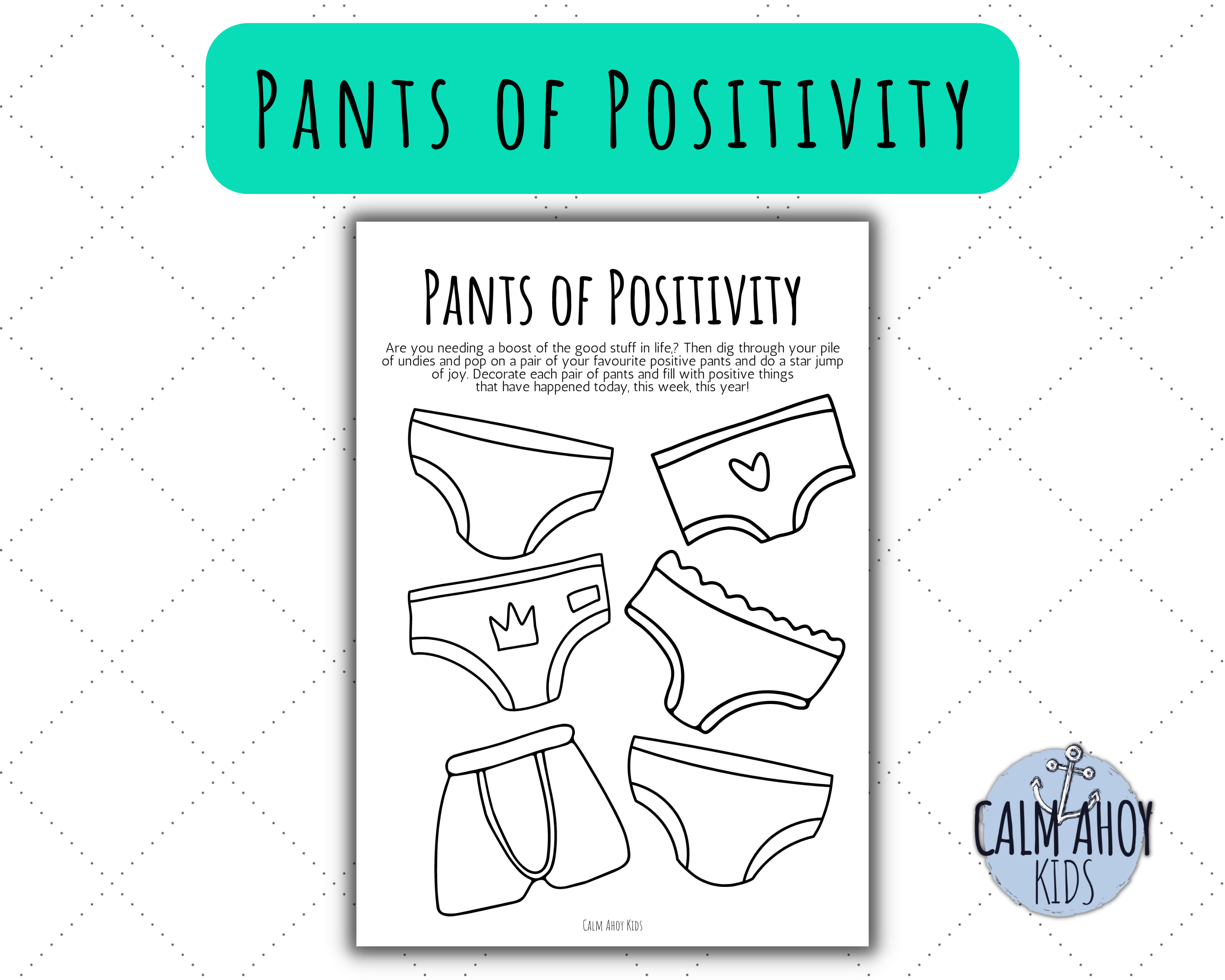 Pants of Positivity Activity for Kids - Calm Ahoy Kids