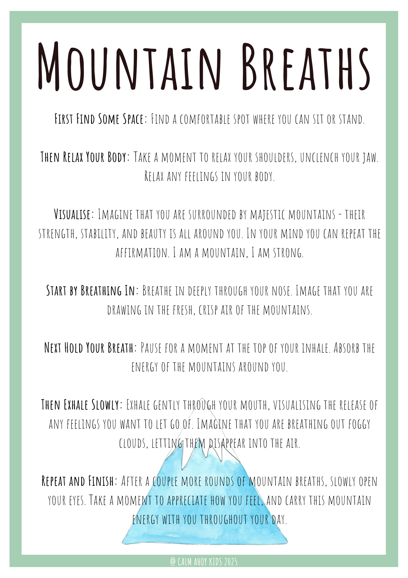 Mountain Breaths Free Breathing Activity – Calm Ahoy Kids