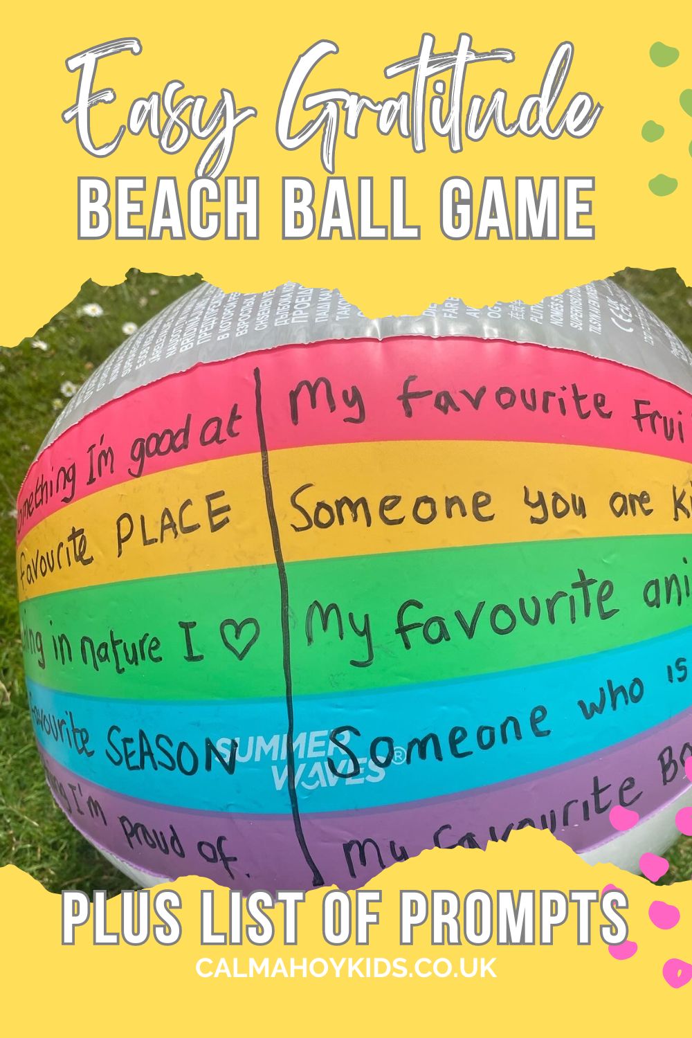Easy Gratitude Beach Ball Game – Calm Ahoy Kids